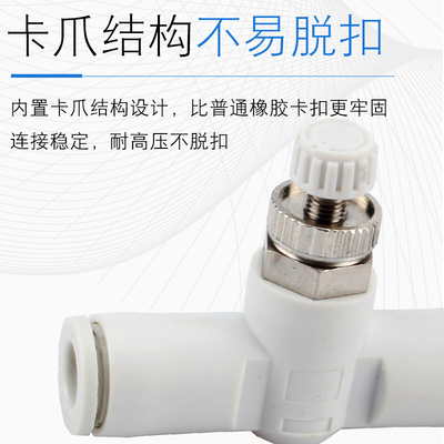 。气管直通节流阀调节阀接头AS1001F/2001F/2051F/3001F-4 6 8 10