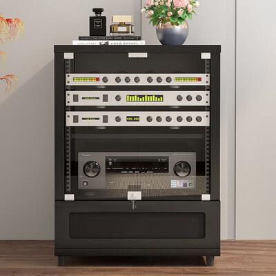 优标影音柜功放机柜影院器材设备专业音响KTV功放机架带门视听柜