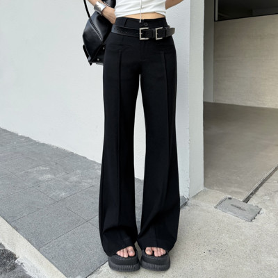 Blackgirl黑色微喇裤女百搭辣妹