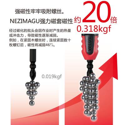 原装日本VESSEL威赛尔威威风批咀加磁器强力磁套电批头增磁NMC-2P