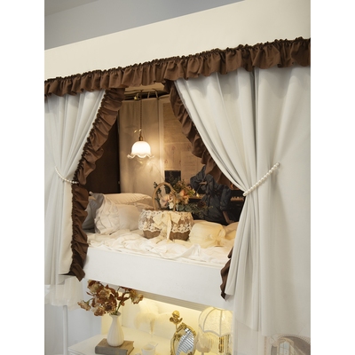 99%全遮光非涂层大学宿舍上铺u型轨道床帘布寝室下铺隐私遮挡帘子