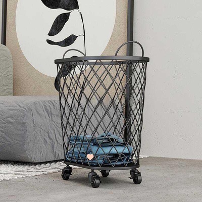 北欧浴室脏衣篓洗衣篮垃圾桶衣物玩具收纳蓝脏衣服收纳框