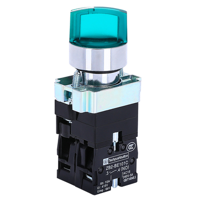 按钮开关XB2-be101C二档三挡带灯自锁旋钮开关24v220一常开红绿色