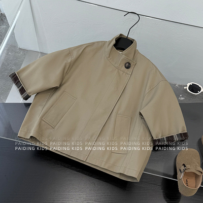 春秋装儿童韩版时尚帅气单排扣休闲百搭宽松立领外套SJ6281-QQ1