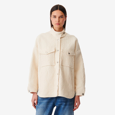 MAISON IRO 2025年冬季宽松纯色立领纯棉衬衫式外套WP07ROSANA23S