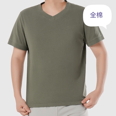 鹿岛什物纪AAV10300男式复古水洗全棉柔软吸湿透气休闲宽松T恤