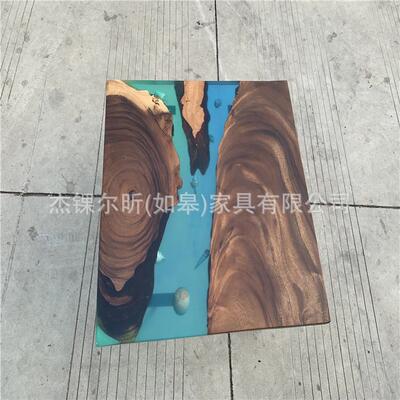 胡实木树17482河流桌餐桌长方形办公会桌议茶脂黑桃现代创意书桌