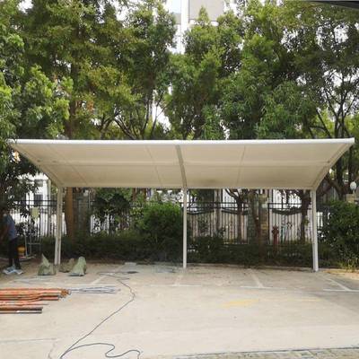 圳公深交16852站膜结构遮电棚小区单车雨棚充桩停车棚阳PVC张拉膜材