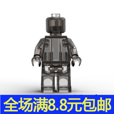 兼容国产素色人仔国产积木玩具孩子拼装益智礼物moc纯色透明公仔