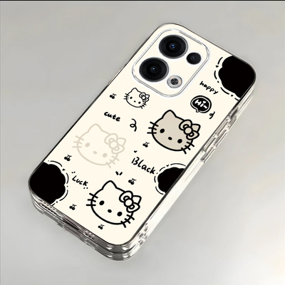 适用opporeno13/12pro手机壳11/10新款reno9pro+可爱kt猫reno8se/7/6透明套reon5k女rone4软reno3防摔2Z全包