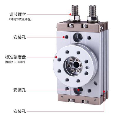 摆动旋转气缸HRQ气动90度180度MSQB-23710A20A30A50A转角油压缓冲
