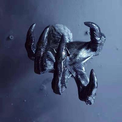 北欧哥特风雕像撒旦恶魔之手爪子雕塑树脂工艺品摆件墙壁手臂装饰