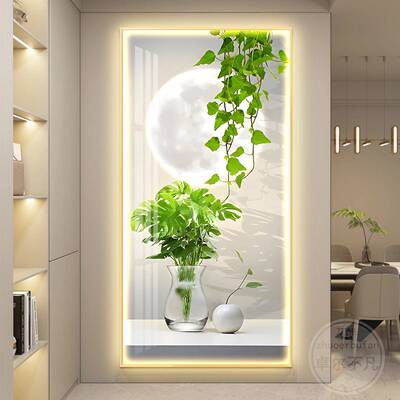植户玄家关装饰画轻绿奢led带灯走廊入过道挂MY-08011画壁画简约