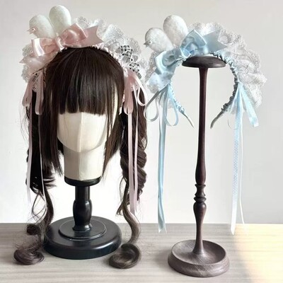 LittleFortune手作迷你兔耳Lolita蝴蝶结波点小兔发箍kc缘结恋曲