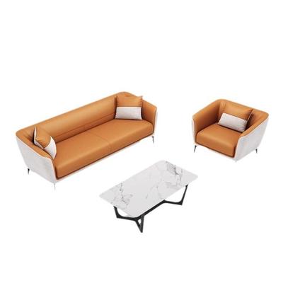 办公室沙发简约现代会客区接待小型休闲三人商务洽谈沙发茶几组合