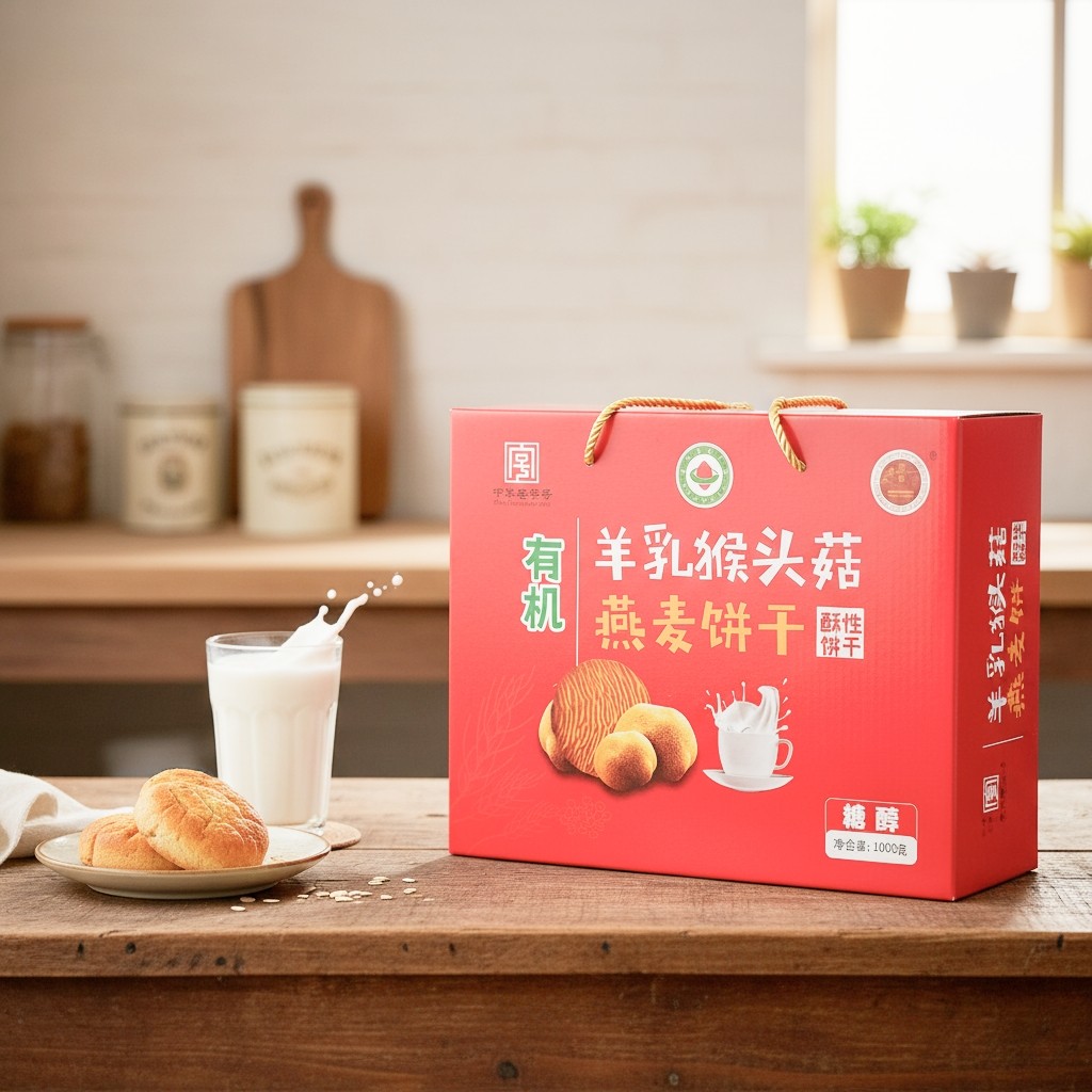 有机羊乳猴头菇燕麦粗粮饼干礼盒独立小包糖醇0防腐剂送礼健康品