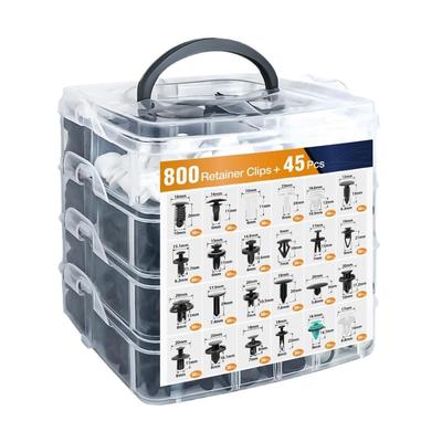 800PCS盒装卡扣845pcs汽车卡扣盒装通用卡扣塑料铆钉盒装汽车卡扣