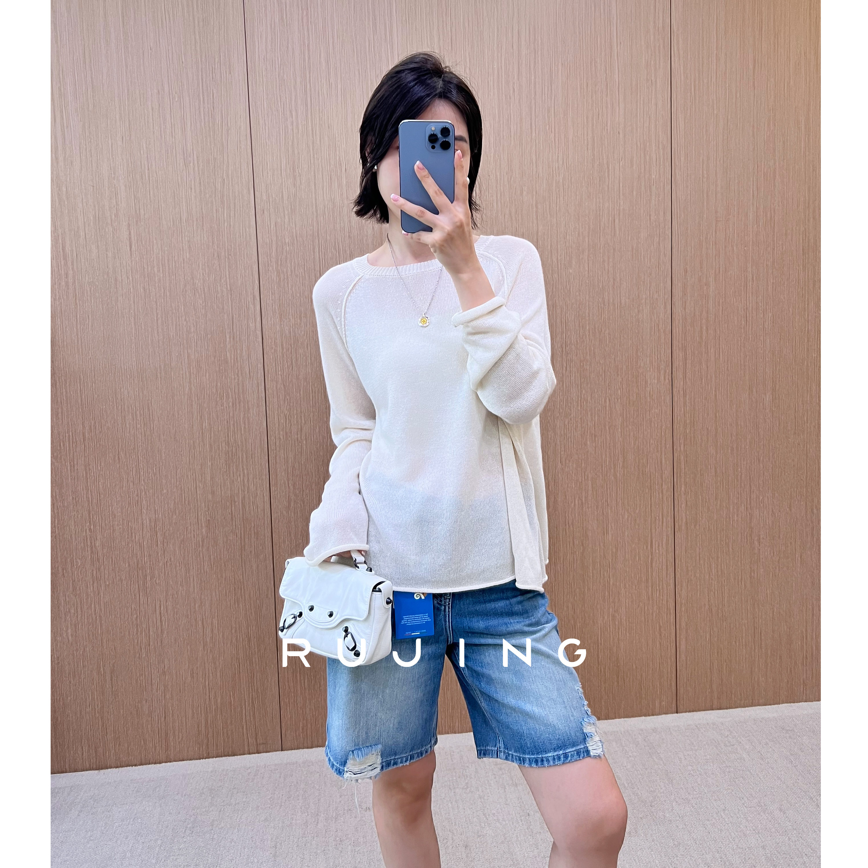 RUJING丨【冰感棉牛仔短裤】莫代尔牛仔短裤女士2026夏休闲牛仔裤