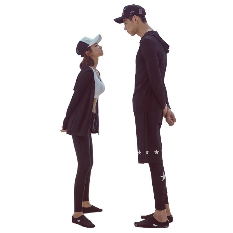现货分体潜水服速干拉链防晒水母衣男女长袖游泳衣冲浪服情侣套装