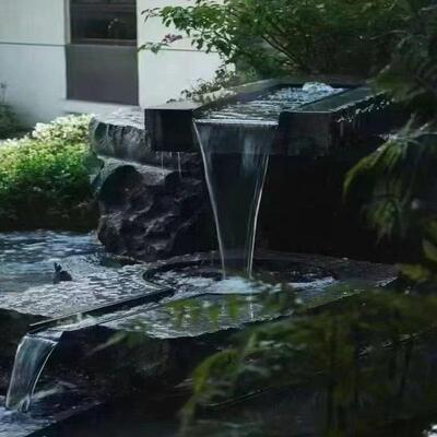 园自林景观石黑山石水枯山水钵园52102林别墅鱼池园然造景摆件花