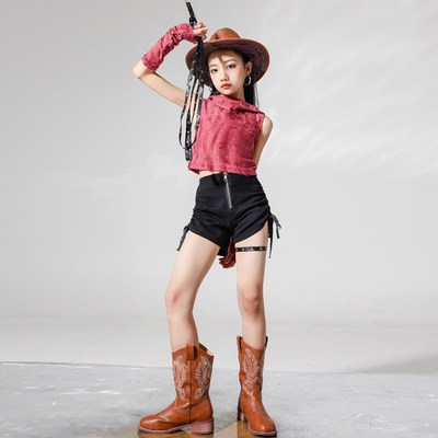 速发爵士舞服装少儿髦秀炸街潮酷废土p时走套装孩hipho风嘻哈演出