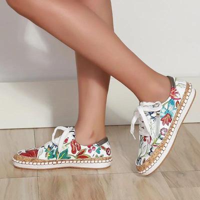 Floral Upper Sneakers Women Multicolor Lightweight Outdoor T
