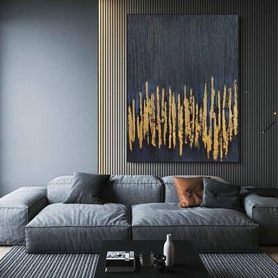 纯》手绘油画《城市的黄昏43380客厅抽象装饰玄画关画肌理轻奢挂