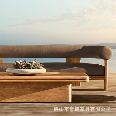 户外实QAD木沙发沙别墅庭院花园房酒店阳光计师防设水防晒柚木发