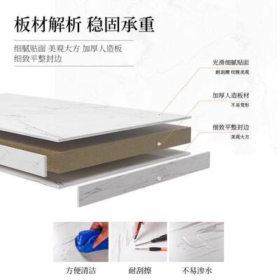 轻奢几圆形简约可伸发缩沙角跨几家用茶桌68715厅卧茶室阳台桌子