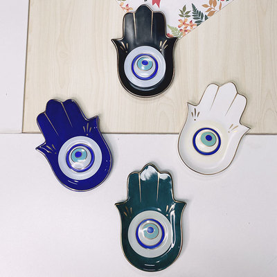 恶魔之眼描金首饰盘摆件杯垫