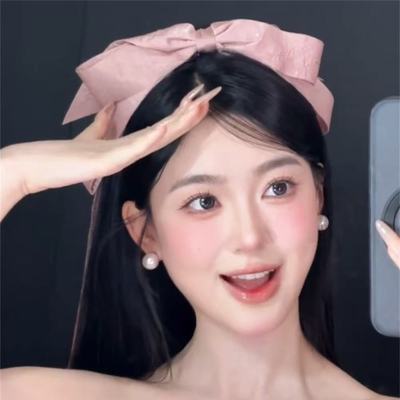 Jennie同款超大蝴蝶结发夹少女芭蕾风丝带弹簧夹头饰飘带边夹发饰