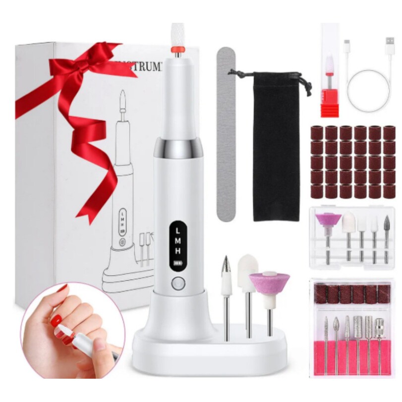 新品美甲仪打磨机便携充电式指甲打磨器1.5W转笔式电动磨甲器