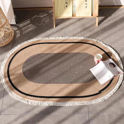 黄麻编织地毯地垫椭圆形客厅卧室民宿酒店店铺椅子垫茶几毯子摄影