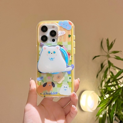 创意涂鸦小动物机适用苹果iPhone16promax手机壳15pro可爱少女14pro/13proma小众全包防滑12/12pro防摔保护套