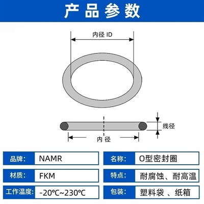 氟胶O型密封圈线径1.6mm FKM内径1.8 2.5 4.8 7 9.5 21.1 29.1 54