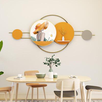 新款金合属一画壁体画立体玄关挂IUX餐厅墙面晶瓷组装饰画壁饰置