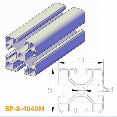 米思米HFSB8/HFSL8/HFSLB8/KCAF8/KEFS8 8系列铝型材边长40mm/1列