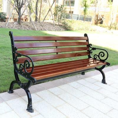 小户外防腐木长椅公园椅园林景广场休区闲座椅台区庭院露靠背长凳