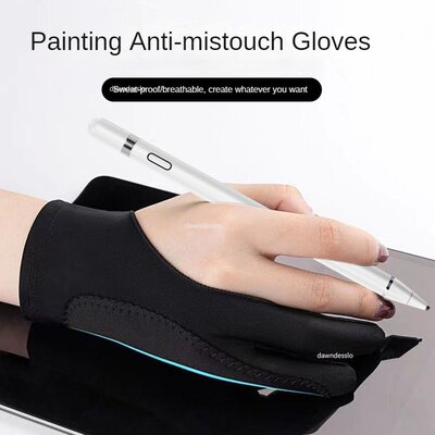 Anti-touch Two-Finger Hand Painting Gloves For Tablet Digita