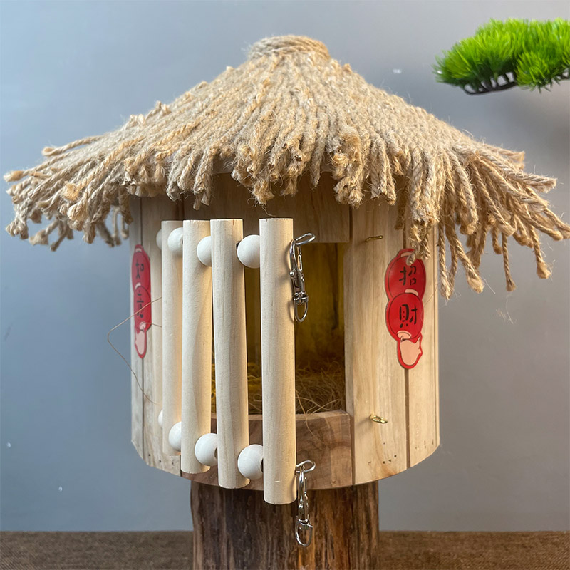 鹦鹉实木鸟窝野趣自然风四季通用虎皮玄凤繁殖带门栖息窝