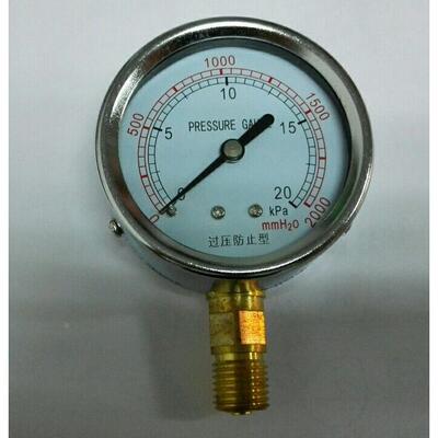 径向膜盒压力表 直径60mm pressuregauge 0-20KPA 0-2000MMH2O