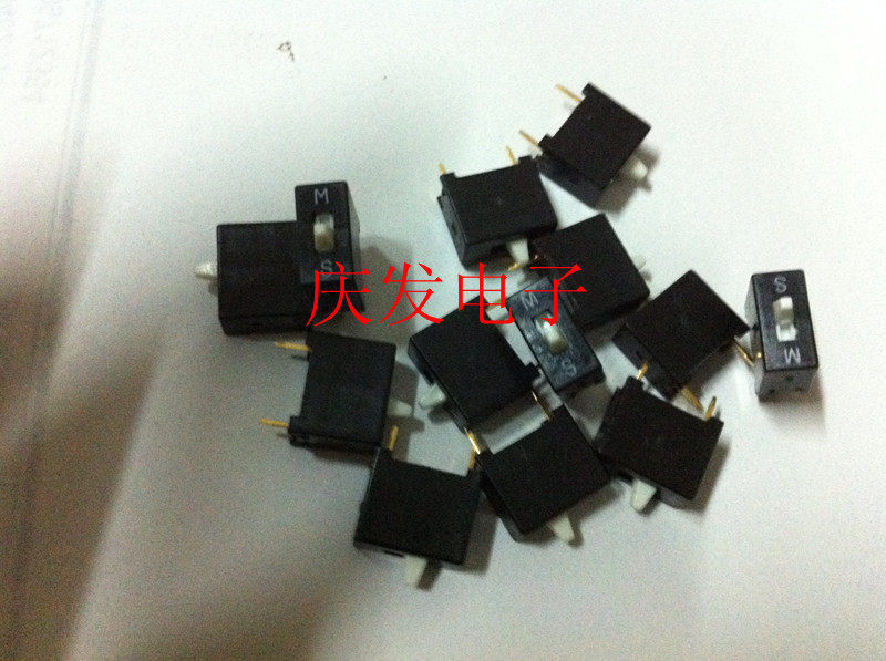 原装直插DIP 2脚距离8MM 1位1P拨码开关编码开关 镀金脚 琴键式