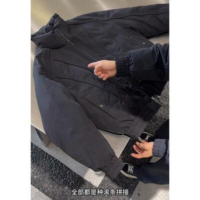 LIC2026新款潮牌冬季男士闲帅美式古短款白鸭复绒外套夹绒克休式