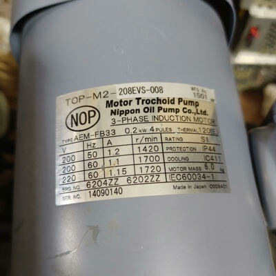 议价AEM-FB33 TOP-M2-208EVS-008 机油泵三相感应电机维修