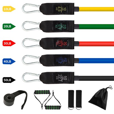 极速11PcSSET RESSTancE BandS ElaSTc FTnESS TuBE RuBBER BandS