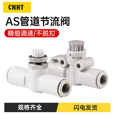 气动调速阀接头AS1001F-04/AS2002F-06/AS2052F-08/AS3002F-10