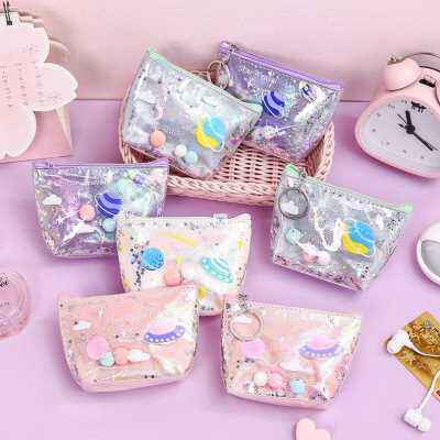极速Large arble Pencil Case Laser Leather Pen Box Big akeup