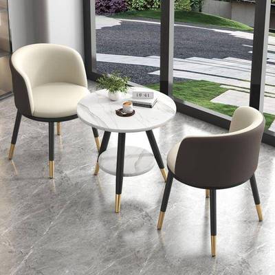 轻VLX奢阳台桌椅三件小套网红桌两椅茶桌组合创意椅休一闲简约小