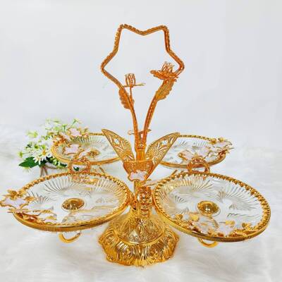 家2025BZF年新款水盘客厅用创意欧果式旋转TKV陶瓷玻璃酒店果盘