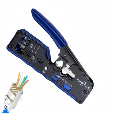 RJ45 Crimp Tool PassThrough,Cat7 Cat6A Cat6 Cat5e Cat5 RJ45